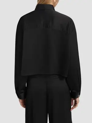 TWP Soon To Be Ex Linen-blend Crop Shirt