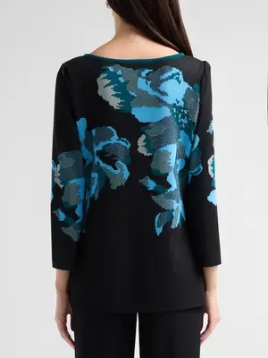 Ming Wang Floral Jacquard Tunic Top