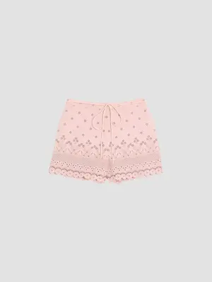 Valentino Garavani Sangallo Shorts With Fleur A Jours Daisy Motif