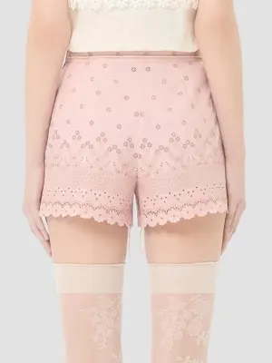 Valentino Garavani Sangallo Shorts With Fleur A Jours Daisy Motif