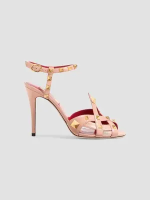 Valentino Garavani Studdy 100mm Kidskin Sandals - Beige