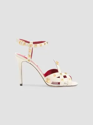 Valentino Garavani Studdy 100mm Kidskin Sandals - Ivory