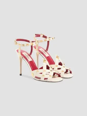 Valentino Garavani Studdy 100mm Kidskin Sandals - Ivory