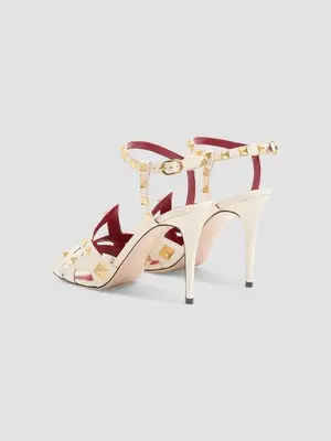 Valentino Garavani Studdy 100mm Kidskin Sandals - Ivory