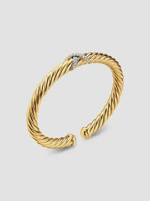 David Yurman Cablespira Flex X Bracelet In 18k Yellow Gold