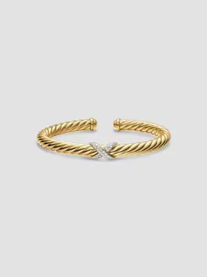 David Yurman Cablespira Flex X Bracelet In 18k Yellow Gold