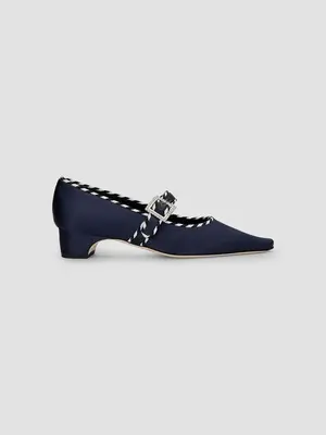 Manolo Blahnik Zaera Satin Pumps - Navy