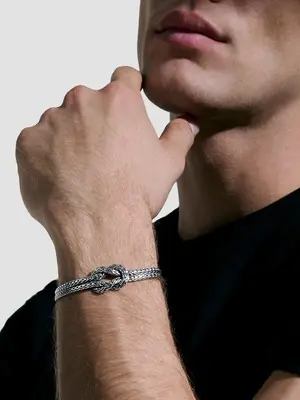 John Hardy Love Knot Sterling Double-chain Bracelet/3.5