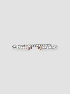 David Yurman Cable Flex Bracelet In Sterling Silver Amethyst
