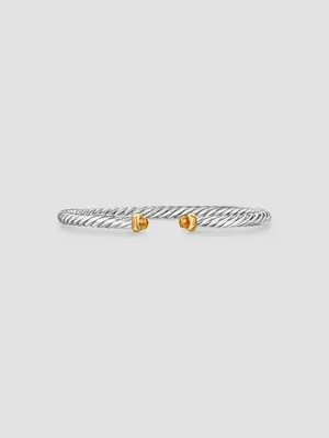 David Yurman Cable Flex Bracelet In Sterling Silver Citrine