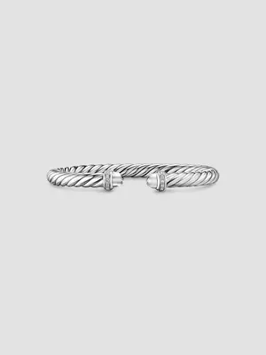 David Yurman Cable Flex Bracelet In Sterling Silver Diamond