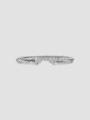 David Yurman Cable Flex Bracelet In Sterling Silver Diamond