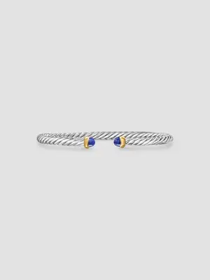 David Yurman Cable Flex Bracelet In Sterling - Lapis Lazuli
