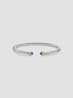 David Yurman Cable Flex Bracelet In Sterling - Lapis Lazuli