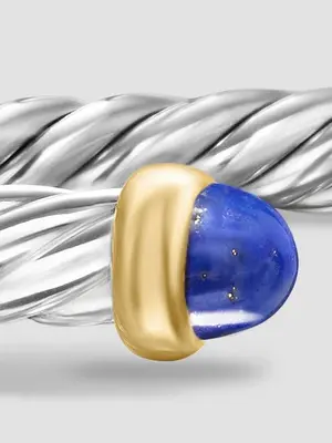 David Yurman Cable Flex Bracelet In Sterling - Lapis Lazuli