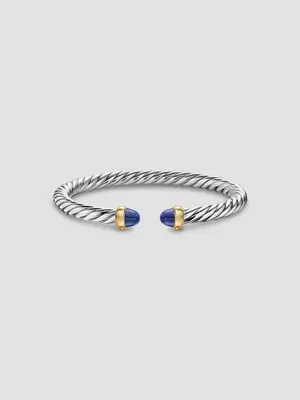 David Yurman Cable Flex Bracelet In Sterling - Lapis Lazuli