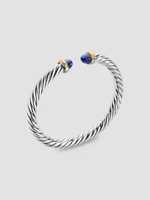 David Yurman Cable Flex Bracelet In Sterling - Lapis Lazuli