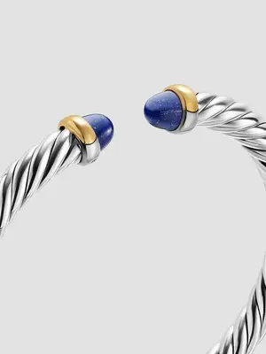 David Yurman Cable Flex Bracelet In Sterling - Lapis Lazuli