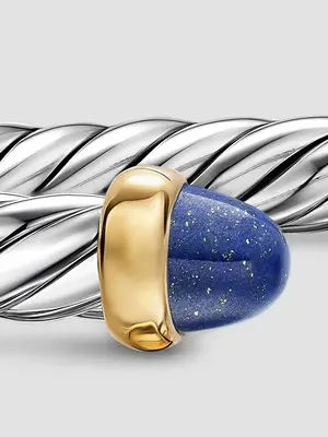 David Yurman Cable Flex Bracelet In Sterling - Lapis Lazuli