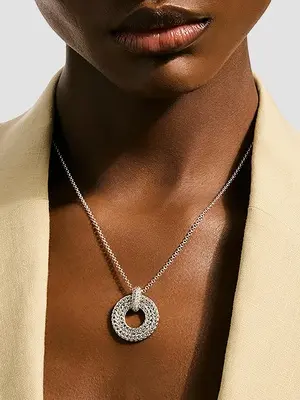 John Hardy Icon Sterling & 0.21 Tcw Diamond Pendant Necklace