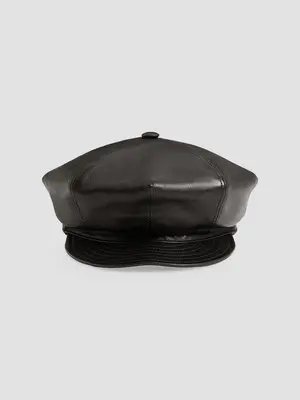 Valentino Garavani Vlogo Signature Leather Cap - Black