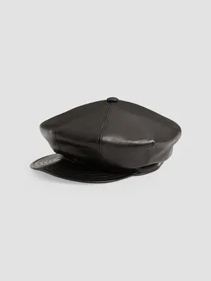 Valentino Garavani Vlogo Signature Leather Cap