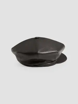 Valentino Garavani Vlogo Signature Leather Cap