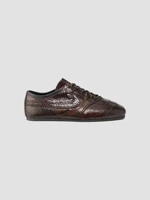Dries Van Noten Snake-embossed Leather Sneakers