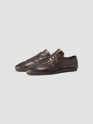 Dries Van Noten Snake-embossed Leather Sneakers