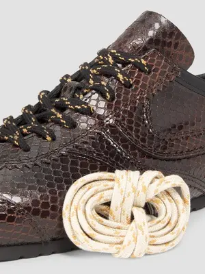 Dries Van Noten Snake-embossed Leather Sneakers