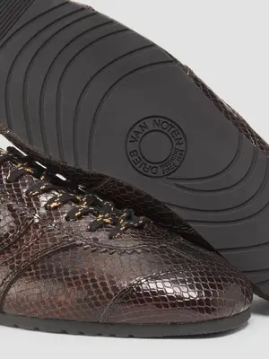Dries Van Noten Snake-embossed Leather Sneakers