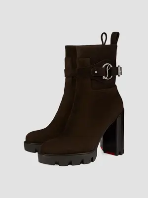 CHRISTIAN LOUBOUTIN Dianouchette Lug 100mm Suede Booties