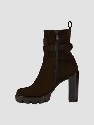 CHRISTIAN LOUBOUTIN Dianouchette Lug 100mm Suede Booties