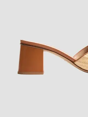 Valentino Garavani Vlogo Signature 60mm Slide Sandals In Raffia