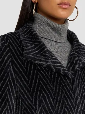 CHIARULLI Feronia Alpaca-blend Chevron Coat