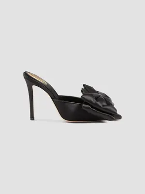Valentino Garavani Yolande 105mm Satin Mules - Black