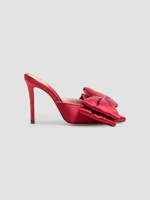 Valentino Garavani Yolande 105mm Satin Mules - Red