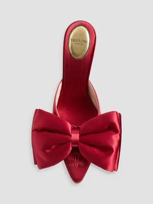 Valentino Garavani Yolande 105mm Satin Mules - Red