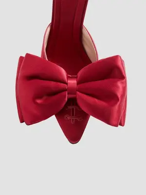 Valentino Garavani Yolande 105mm Satin Mules - Red
