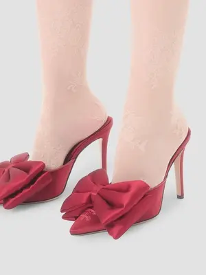 Valentino Garavani Yolande 105mm Satin Mules - Red