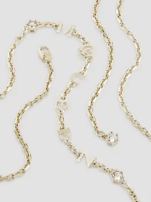 Alexander McQueen Goldtone & Glass Crystal Logo Chain Necklace