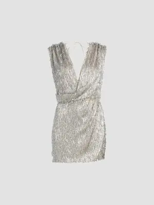 AKNVAS Eline Sequined Wrap Minidress