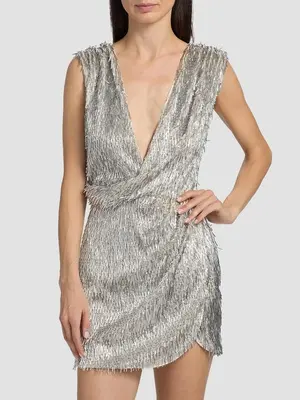 AKNVAS Eline Sequined Wrap Minidress