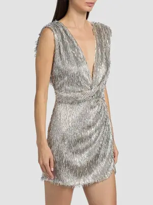 AKNVAS Eline Sequined Wrap Minidress