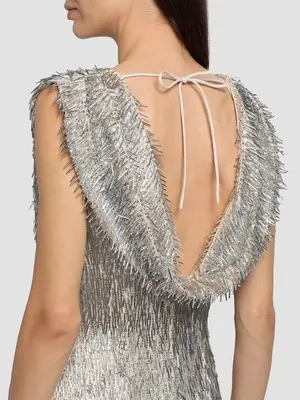 AKNVAS Eline Sequined Wrap Minidress