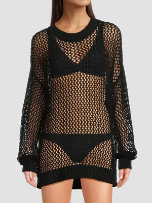 Beach Riot Hilary Cotton-blend Knit Sweater - Black