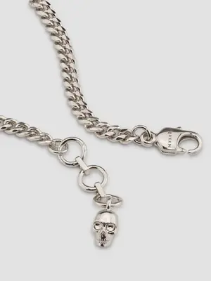 Alexander McQueen Silvertone & Glass Crystal Logo Bracelet