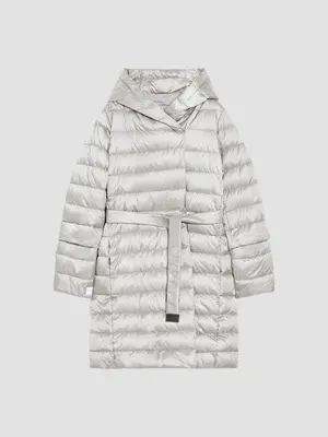 Max Mara Reversible Down Jacket In Water Repellent Satin - Ivory