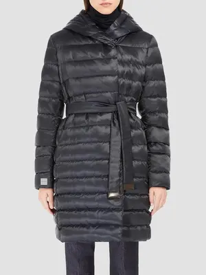 Max Mara Reversible Down Jacket In Water Repellent Satin - Midnightblue