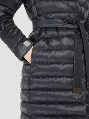 Max Mara Reversible Down Jacket In Water Repellent Satin - Midnightblue